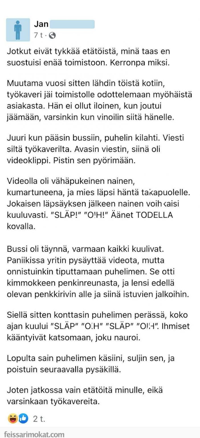 Feissarimokat: Työkaveri onnistuu häpäisemään bussissa, vaikka ei ole itse edes paikalla